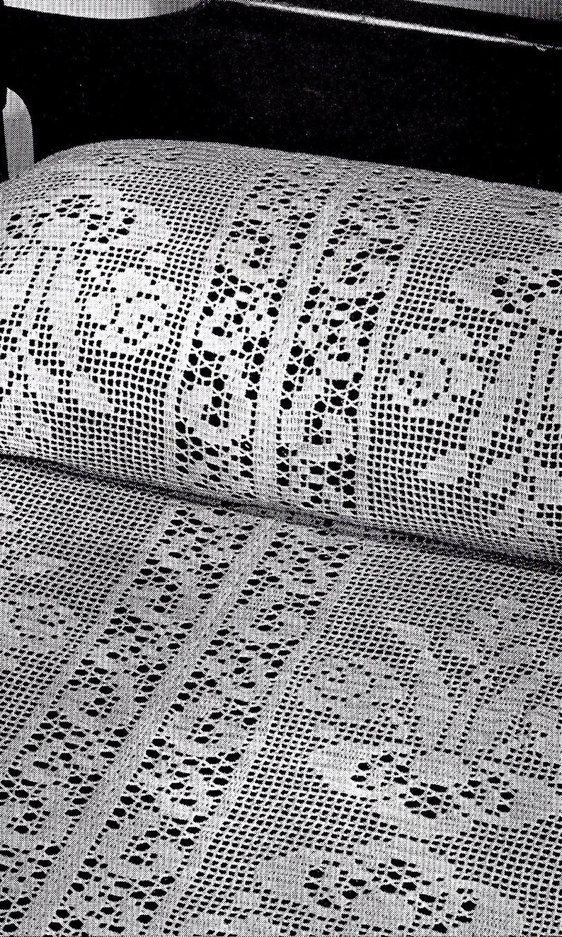 Vintage Filet Crochet Patterns Mid Century Tablecloths Luncheon Sets ...
