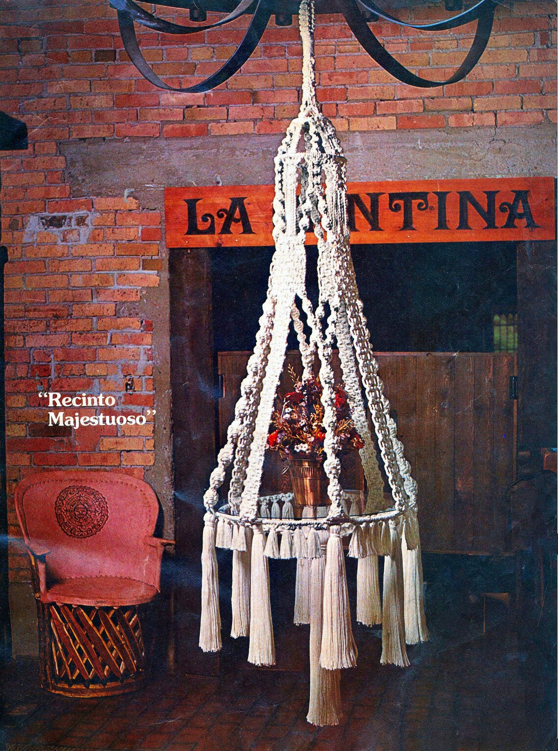 Vintage Macrame Pattern Hanging Table Vintage Design Home Decor ...