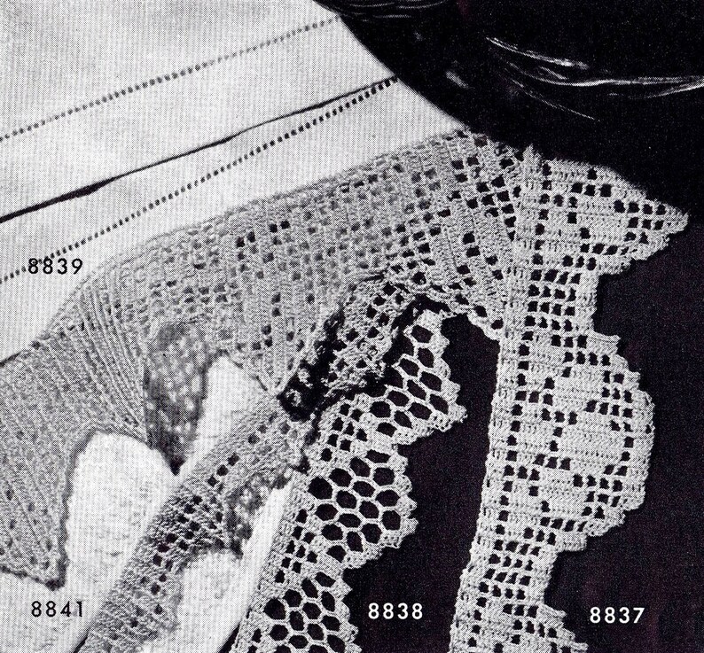 Vintage Filet Crochet Patterns Mid Century Tablecloths Luncheon Sets ...