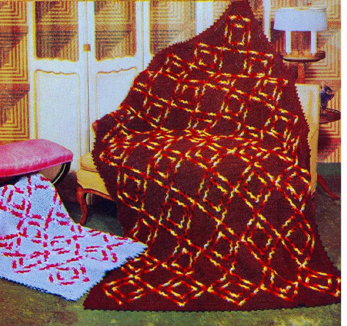 Vintage Afghan Patterns Knitting Tunisian Stitch Crochet Home - Etsy