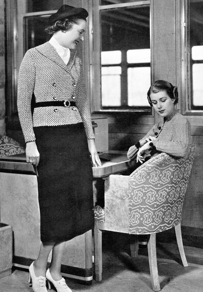 Vintage Couture Knitting Patterns, 1930s Fashion, Dresses, Suits ...