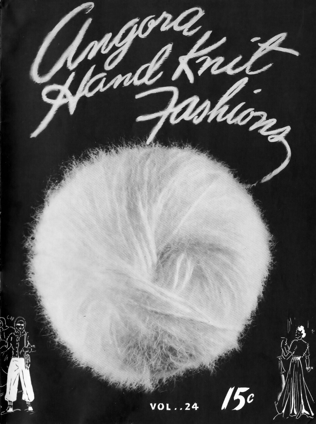 Vintage 50s Angora Knitting Patterns: Cardigan, Cape, Bolero (PDF ...
