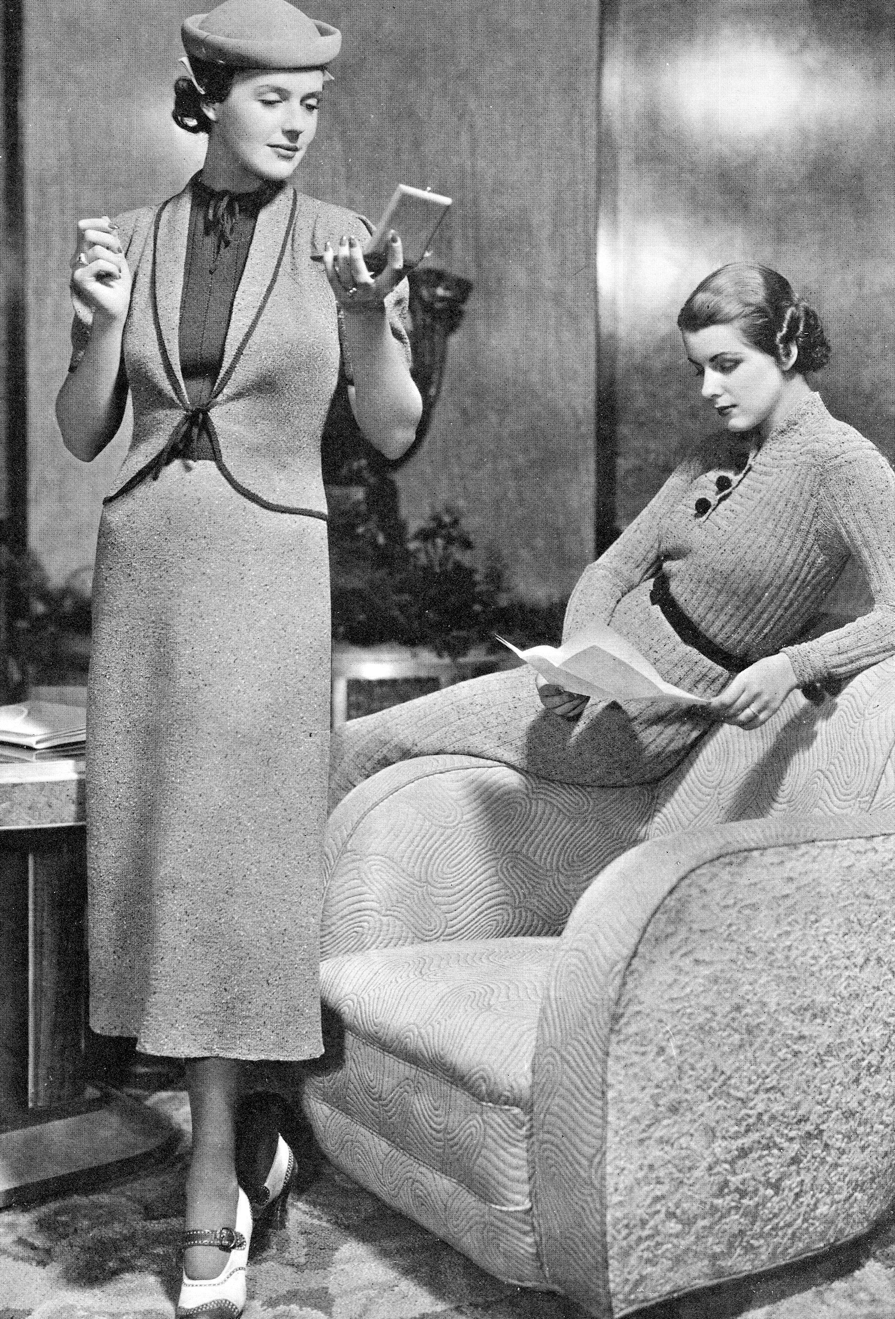 Vintage Couture Knitting Patterns, 1930s Fashion, Dresses, Suits ...