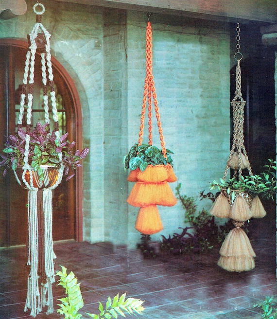 Vintage Macramé Patterns Hanging Tables Planters Sculptures | Etsy