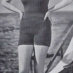 Vintage 30s Knitting Patterns Beachwear Bathing Swimming Suits Two ...