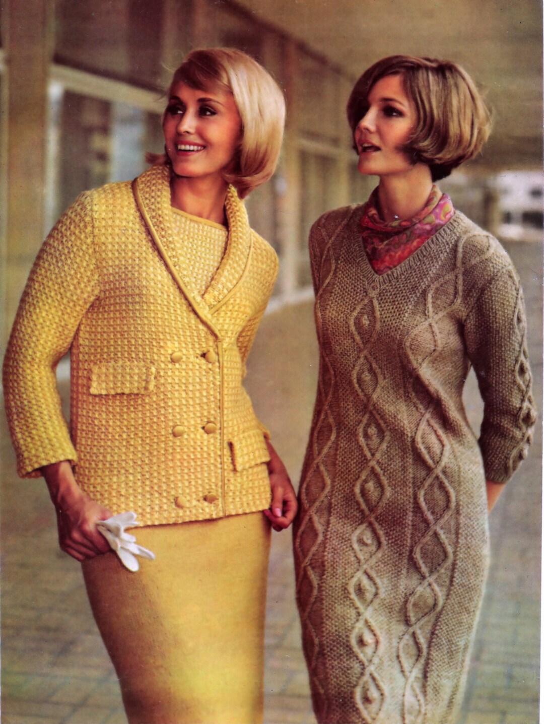 Vintage 1960s Knit Suit & Irish Cable Dress Pattern (PDF Download) - Etsy