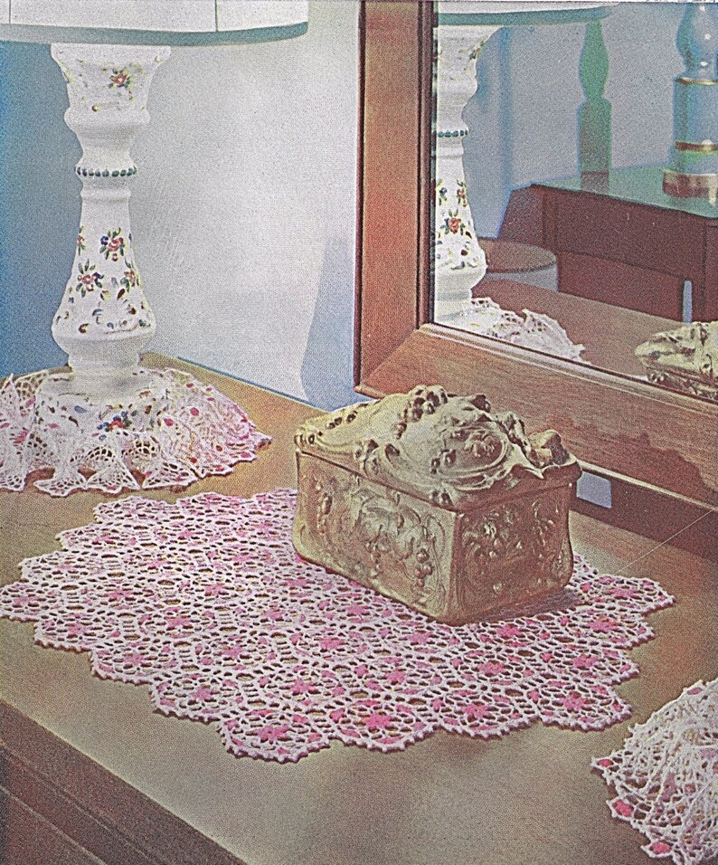 Vintage PDF Crochet Patterns Doilies Place Mats Chair Sets centerpiece ...