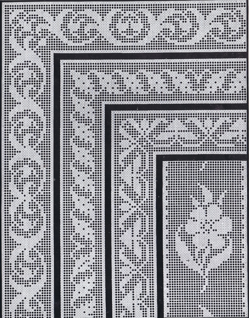 Vintage Filet Crochet Lace Patterns Edgings Insertions Medallions Filet ...