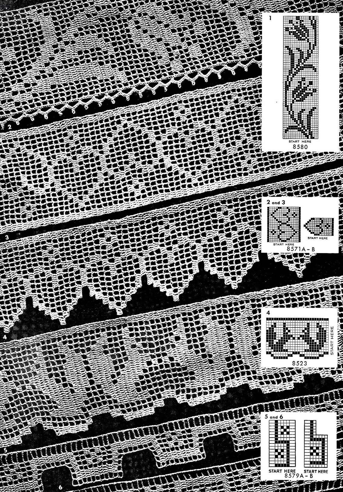 Hairpin Lace Crochet Filet Knitting Edgings Vintage PDF - Etsy