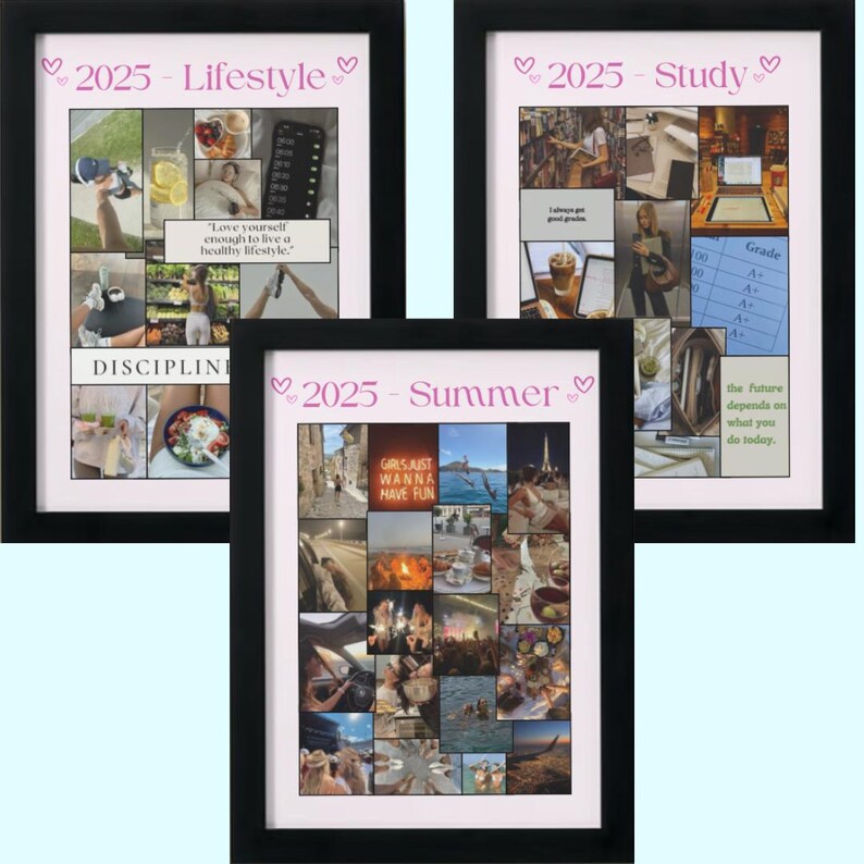 2025 Printable Academic Vision Board Healthy Inspiration Moodboard ...