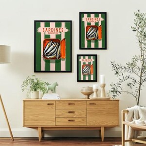 Retro Sardines Tin Wall Print | Fish Can Food Wall Art | Minimalist ...
