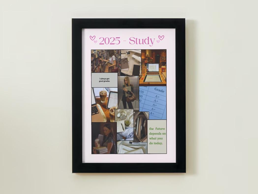 2025 Printable Academic Vision Board Healthy Inspiration Moodboard ...