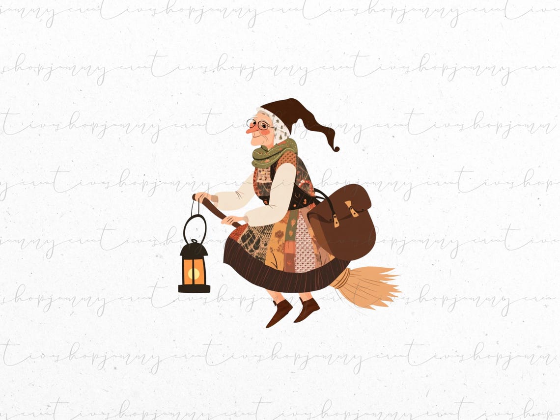 La Befana Clipart: Italian Christmas Witch (PNG, PDF) - Etsy