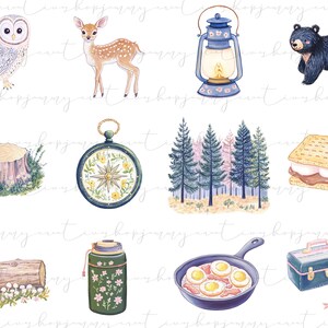Camping Clipart Set: Forest Adventure PNG Images (digital Download) - Etsy