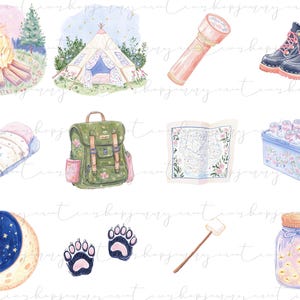 Camping Clipart Set: Forest Adventure PNG Images (digital Download) - Etsy