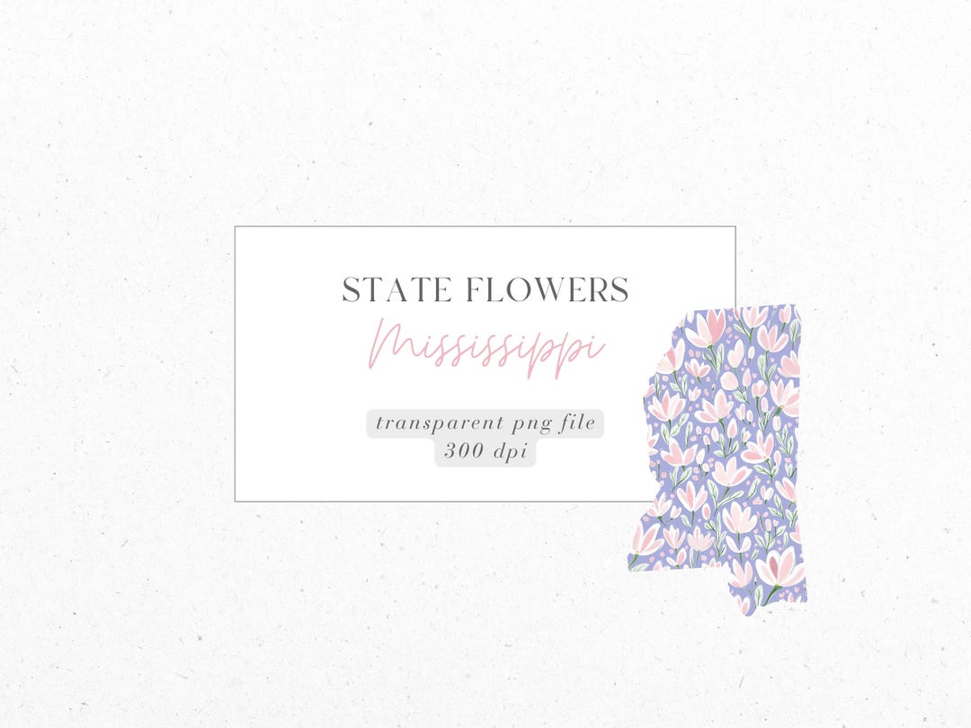 Mississippi, Magnolia, State Flowers, Ditsy Florals, PNG, Digital ...