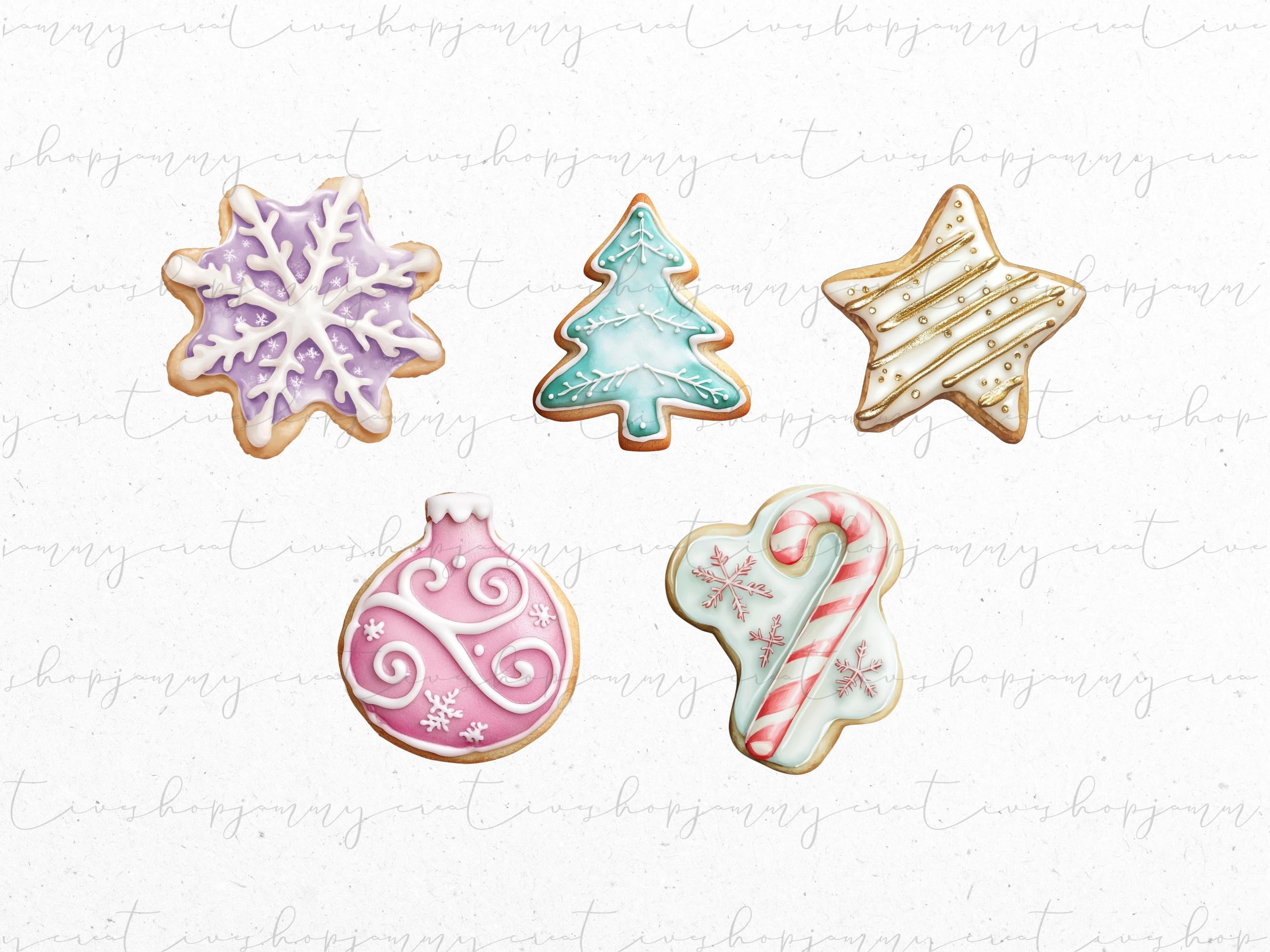 Christmas Clipart, Holiday Clipart, Watercolor Clipart, Sugar Cookie ...