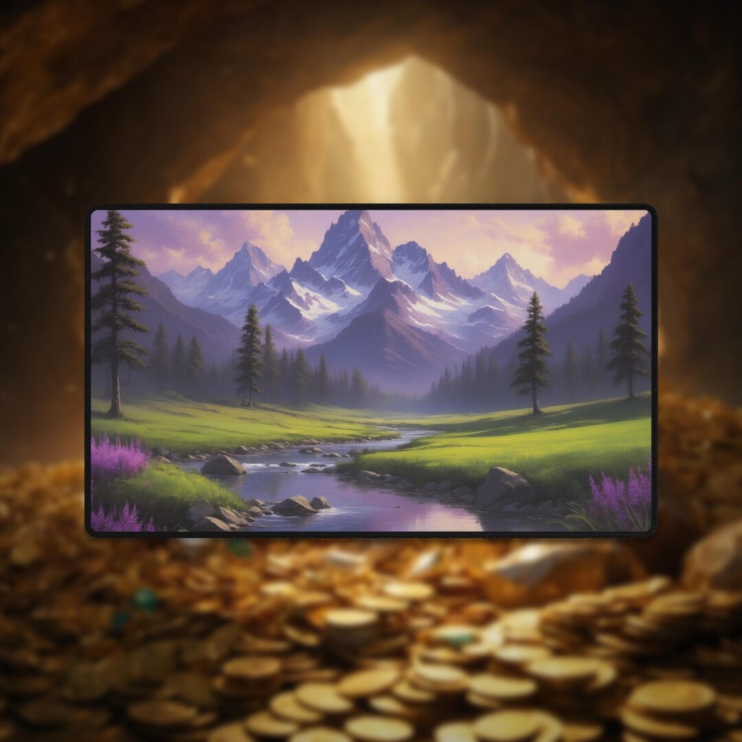 Mountain Playmat MTG Mat River Desk Mat Scenic Mat Pokemon Mousepad ...
