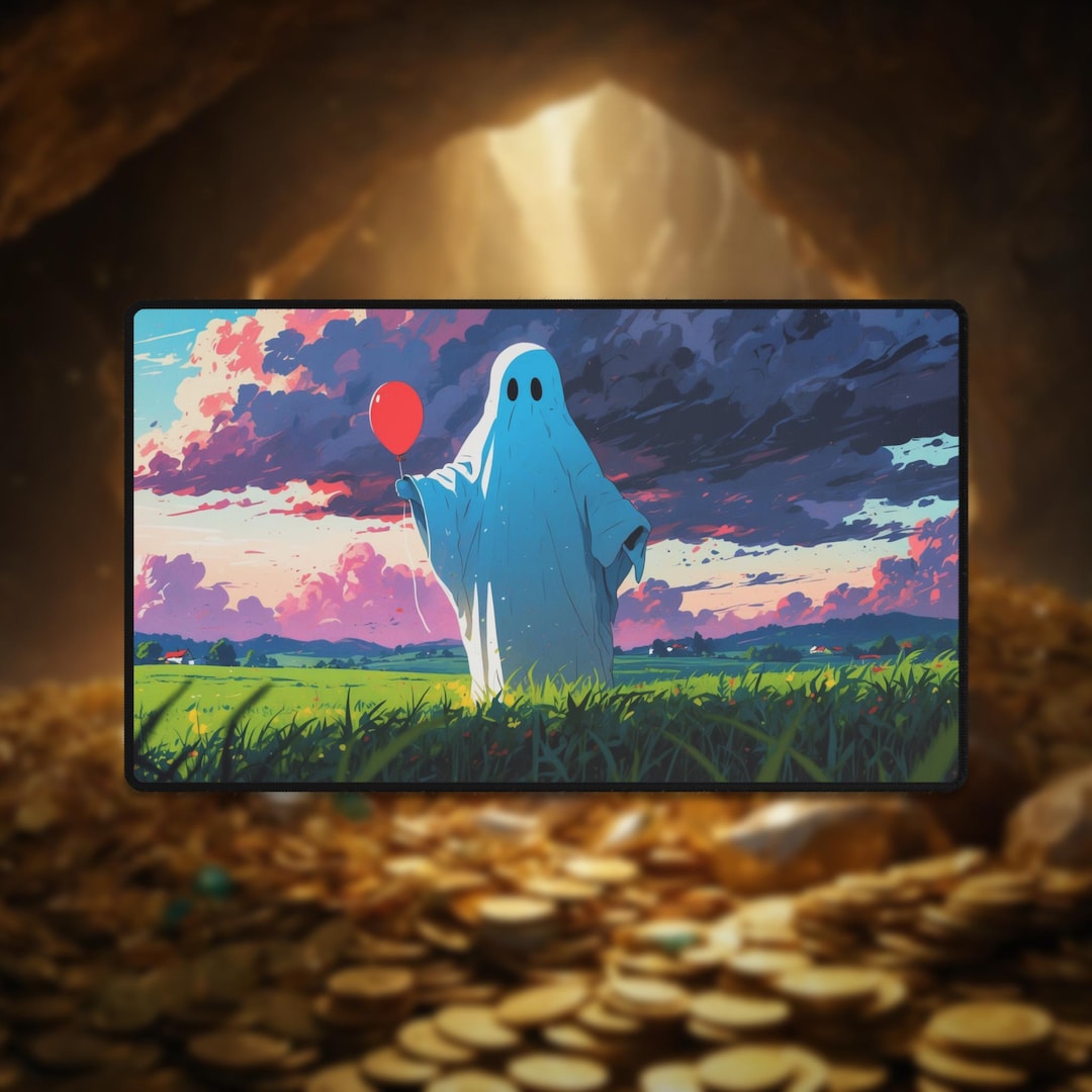 Ghost Playmat MTG Mat Cute Ghost Desk Mat Balloon Mat Pokemon Mousepad ...