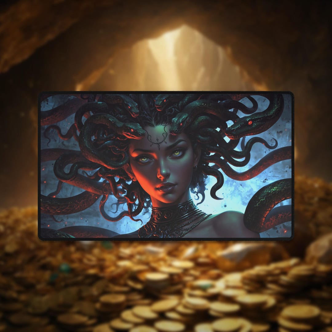Medusa Playmat MTG Mat Medusa Desk Mat Snakes Mat Pokemon Mousepad Yugioh Playmat Flesh Blood ...