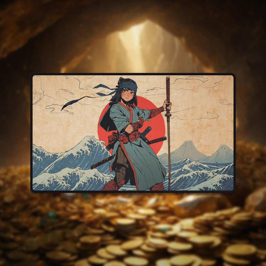 Samurai Warrior Playmat: Japanese Woodblock TCG Desk Mat - Etsy