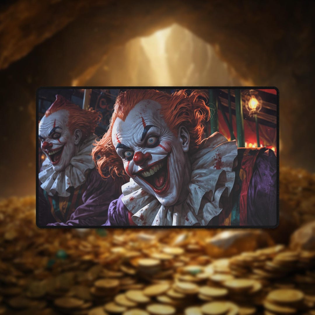 Killer Clowns Playmat MTG Mat Clown Desk Mat Clown Mat Pokemon Mousepad ...