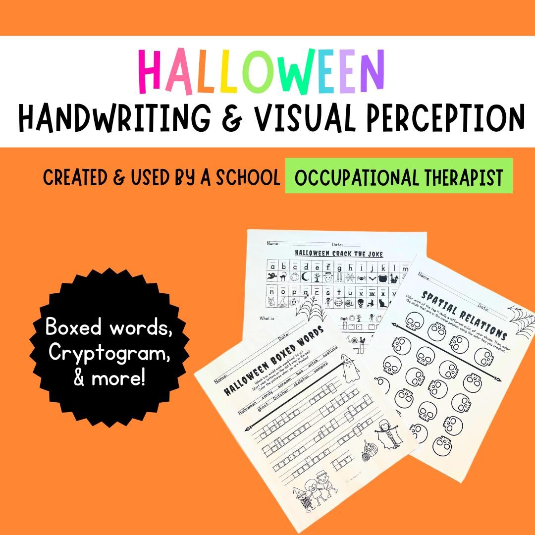 Halloween Handwriting & Visual Perception Worksheets OT - Etsy