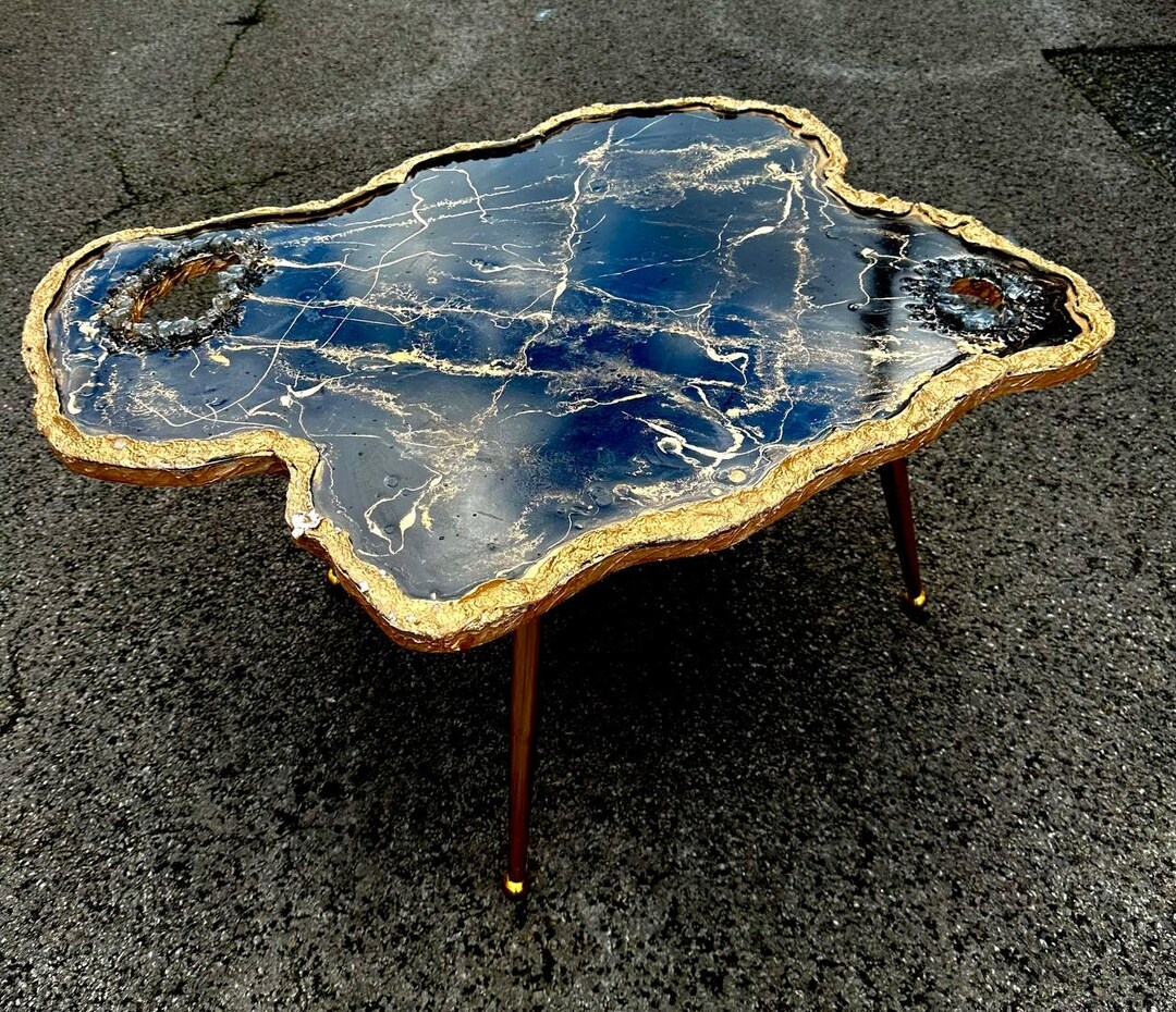 Handmade Large Agate Art Epoxy Table Geode Coffee/side Table Resin ...