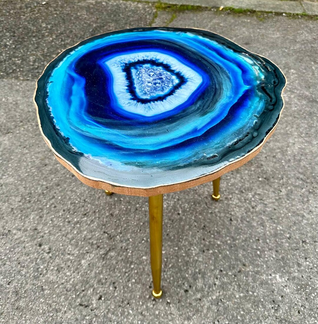 Handmade Geode Art Epoxy Table Geode Coffee/side Table Handmade Resin ...
