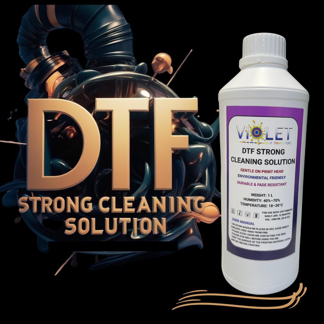 DTF Printhead Cleaning Solution: Strong Formula, Removes Clogs (1000ML ...