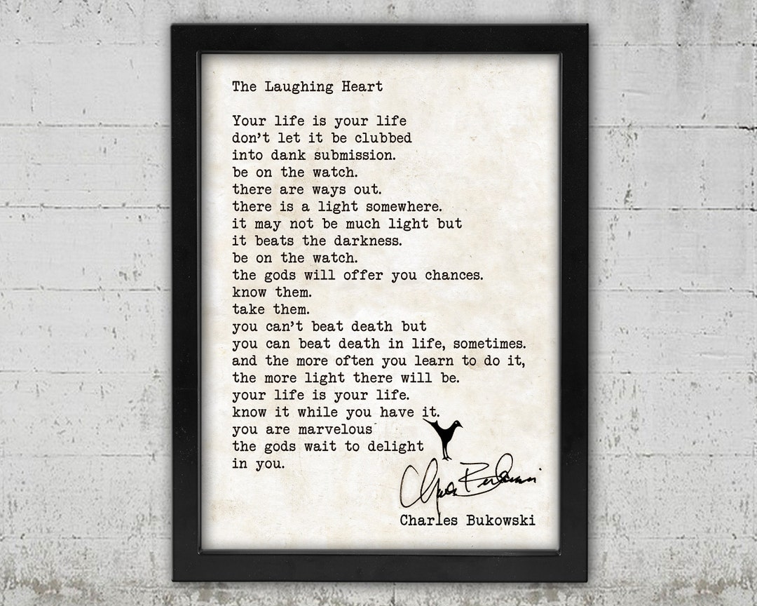 Charles Bukowski Your Life is Your Life Quote Framed Canvas Wall Art ...