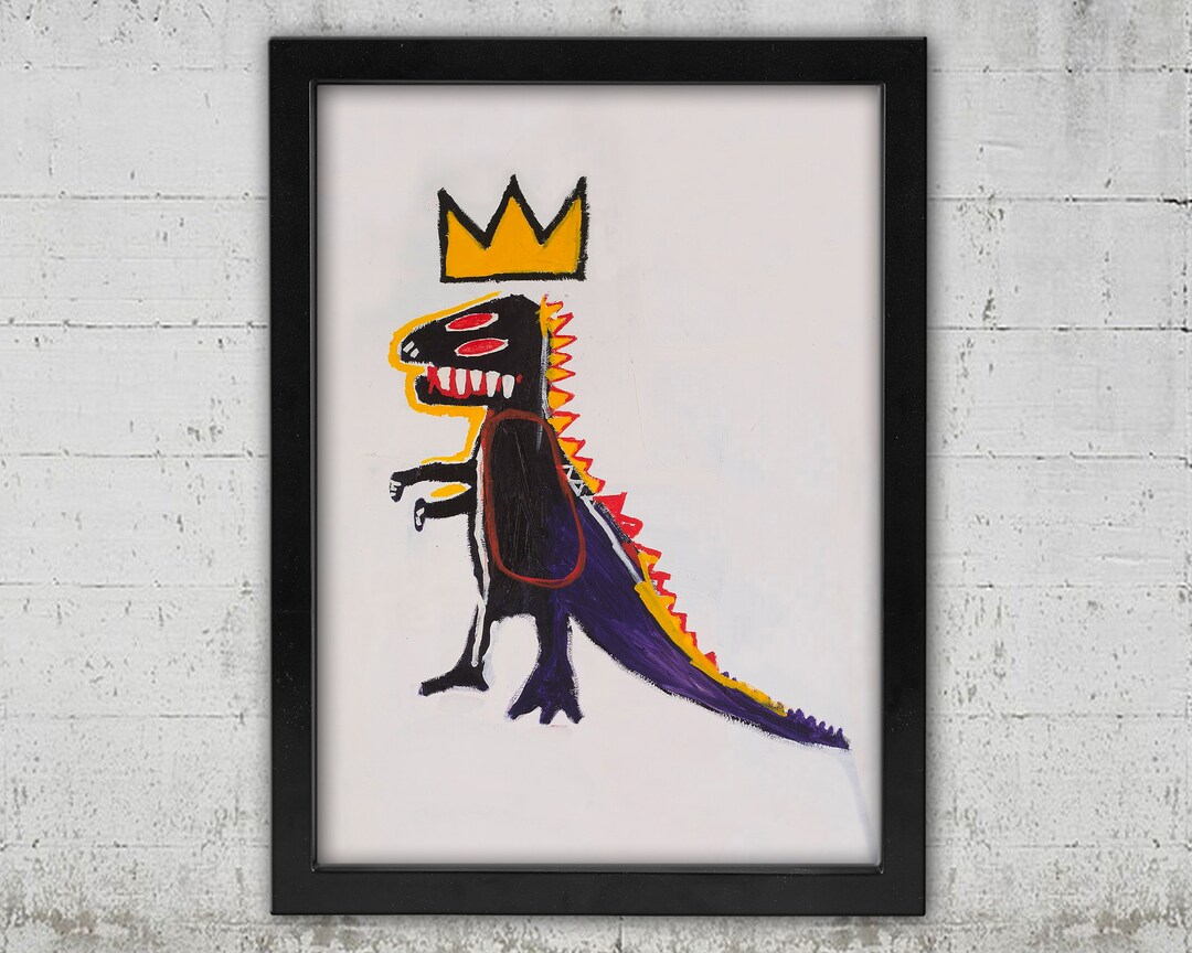 Dinosaur by Jean Michel Basquiat Exhibition Framed Canvas, Crown ...