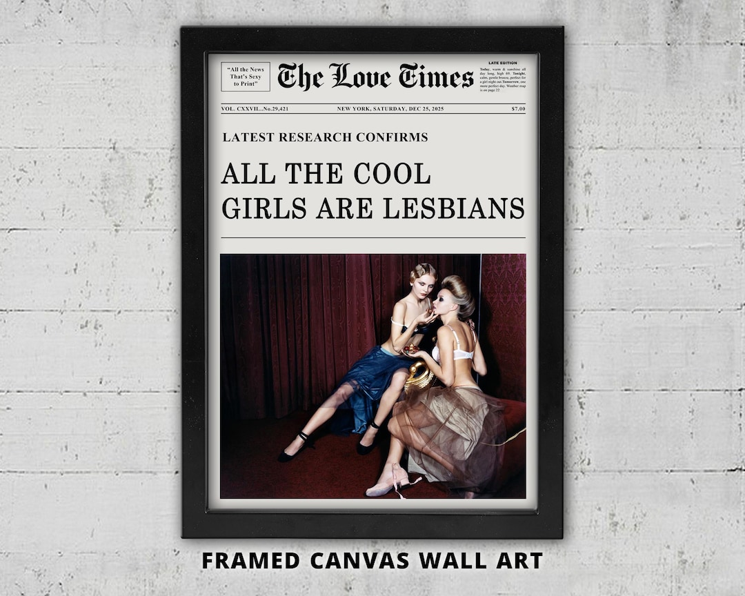 All the Cool Girls Are Lesbians, Framed Canvas Wall Art: Sapphic LGBTQ+ ...