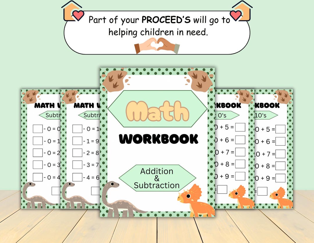 Kids Math Workbook: Addition/subtraction From 0-10. School Worksheets ...