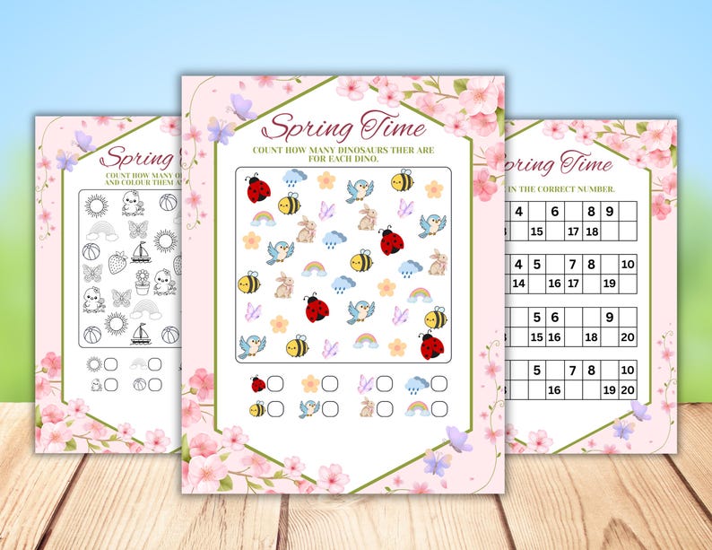 Spring Worksheets for Kids, Toddlers, Preschoolers (digital Download ...