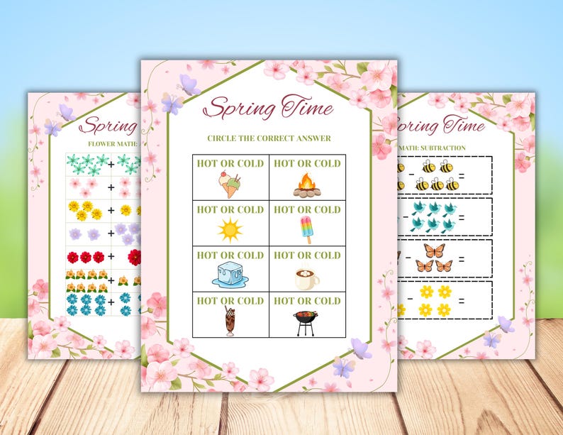 Spring Worksheets for Kids, Toddlers, Preschoolers (digital Download ...