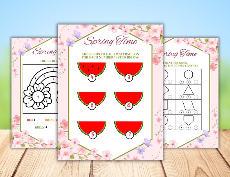 Spring Worksheets for Kids, Toddlers, Preschoolers (digital Download ...