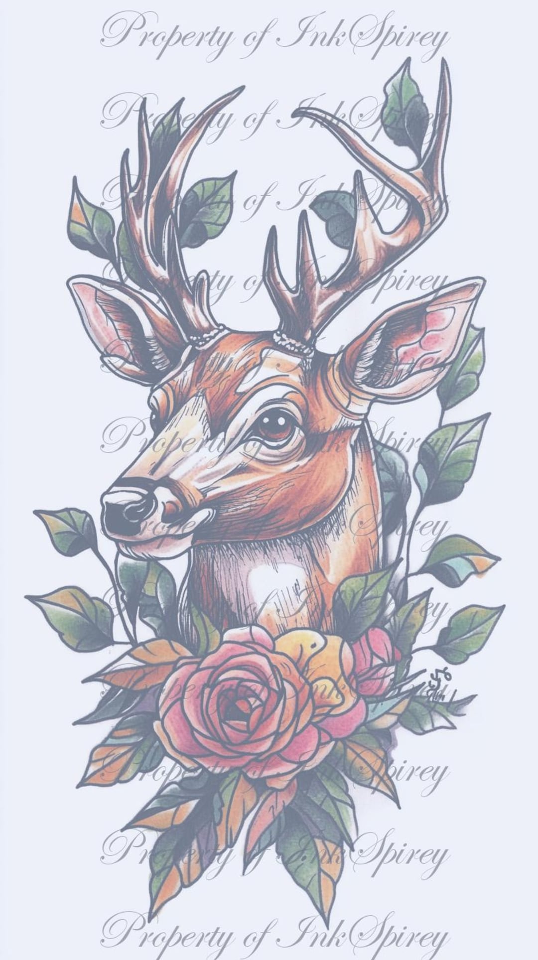 Traditional Buck Tattoo Design - Etsy