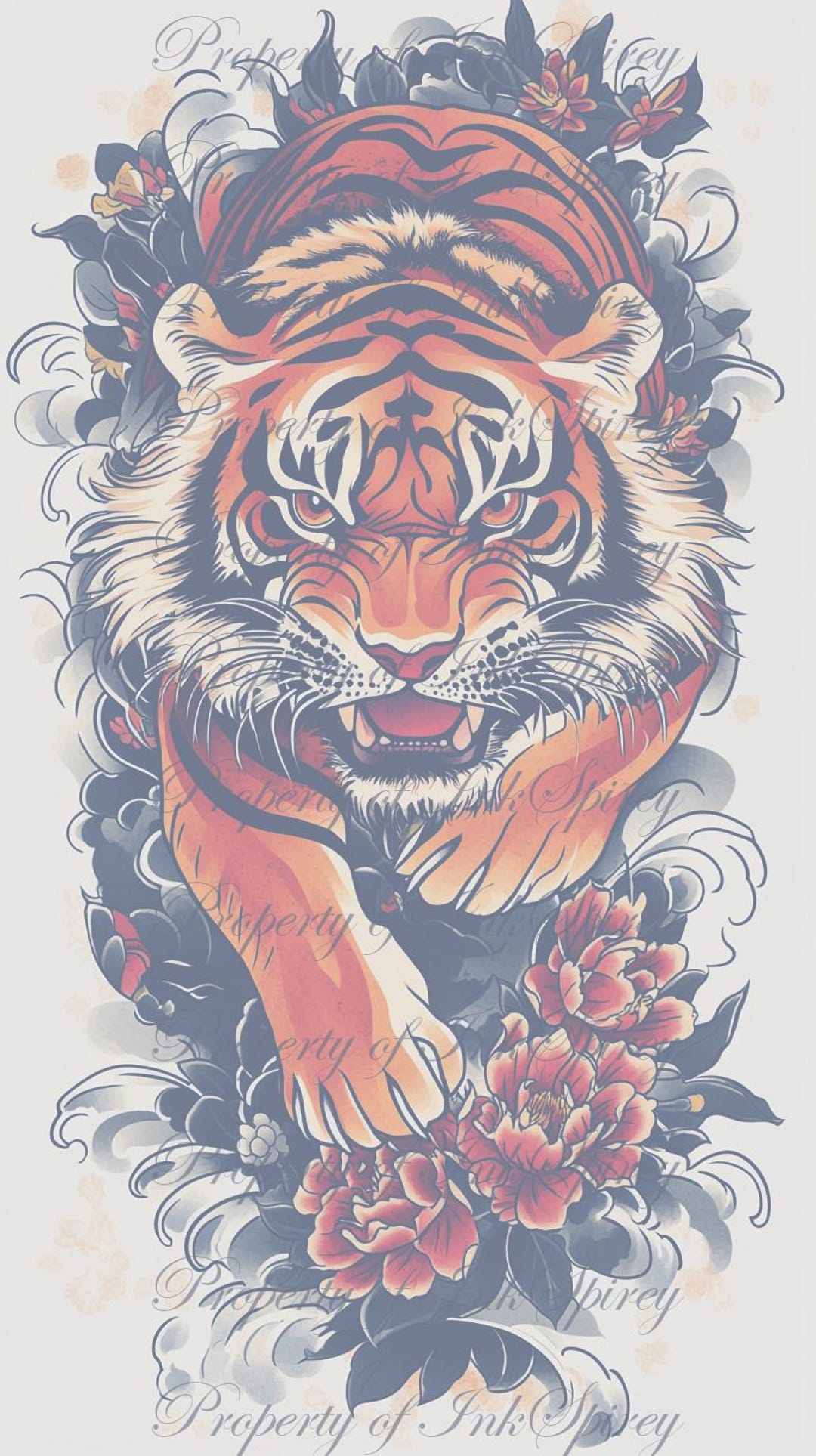 Traditional Tiger Tattoo Design - Etsy