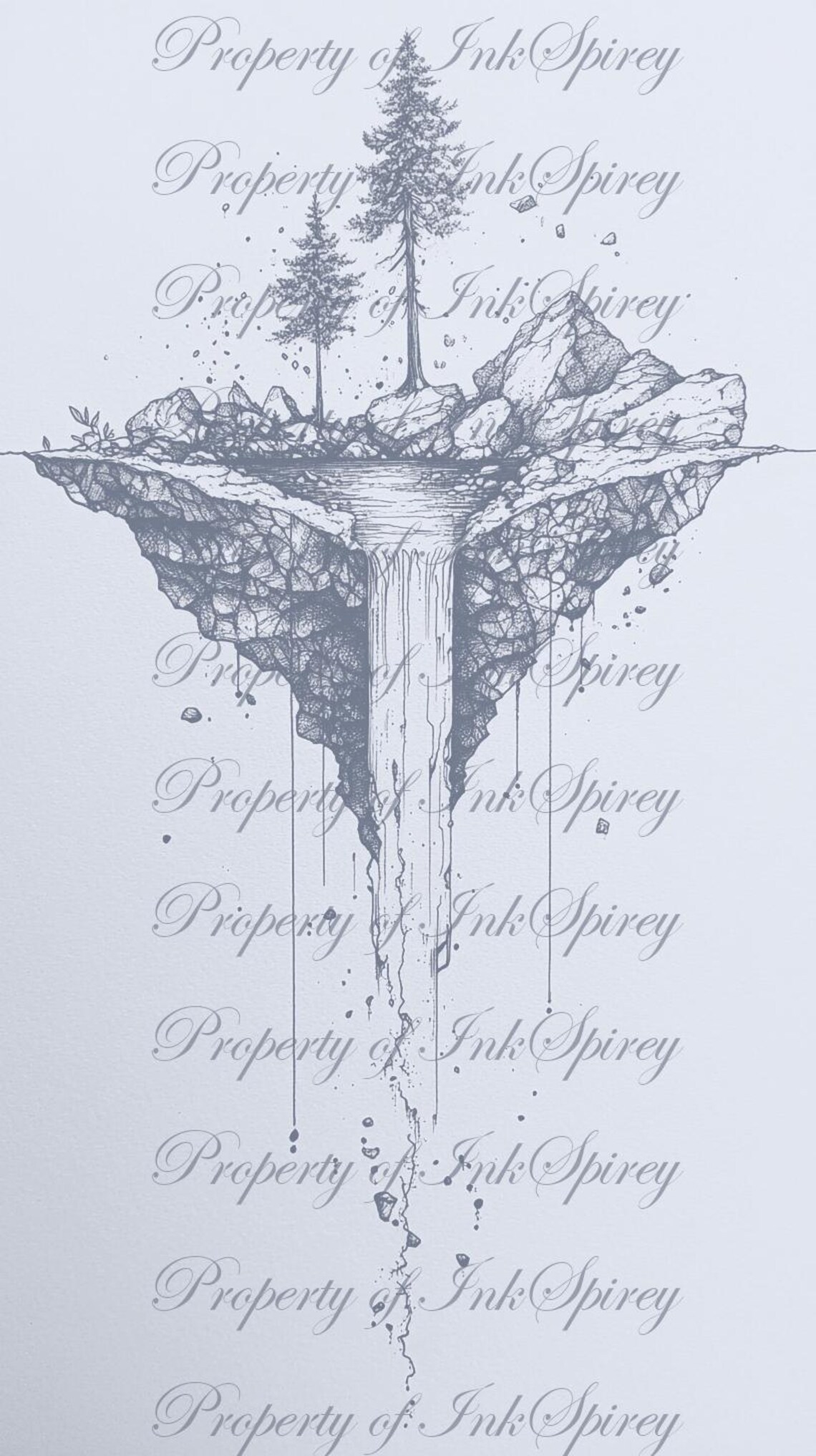 Flowing Water Tattoo Design - Etsy