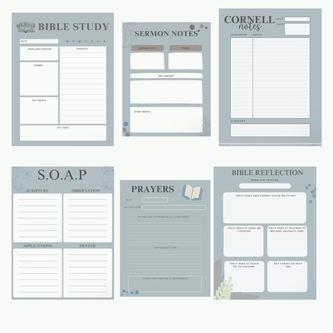 Digital Bible Study Tools | Printable Bible Templates | Bible Summary ...