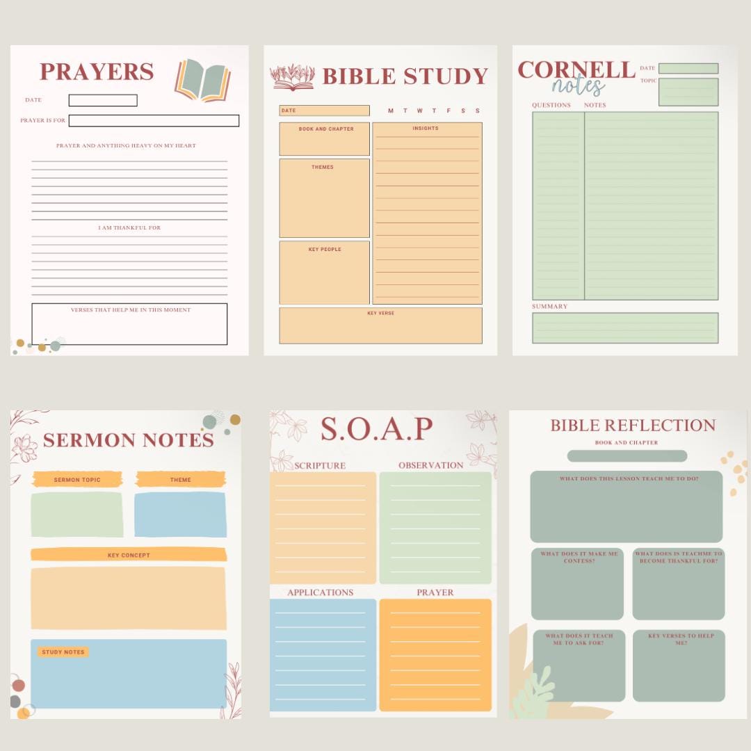 Faith Based Bible Study With Prayer & Reflection Sections - Etsy