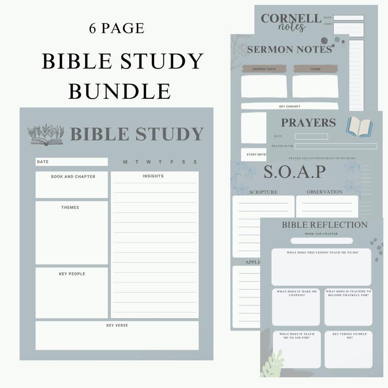 Digital Bible Study Tools | Printable Bible Templates | Bible Summary ...
