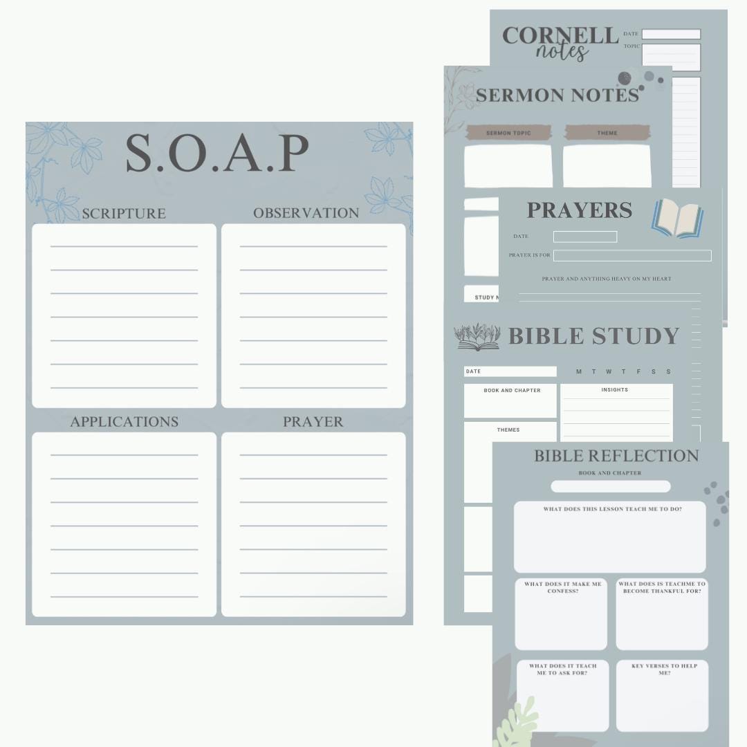 Digital Bible Study Tools | Printable Bible Templates | Bible Summary ...