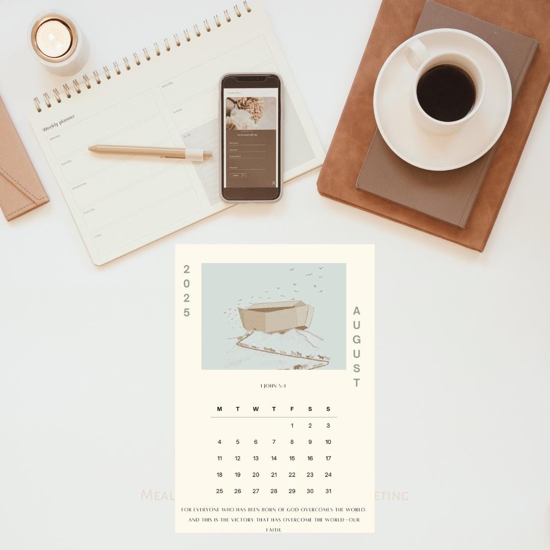 2025 Christian Wall Calendar | Minimalist Watercolor Art & Bible Verses ...