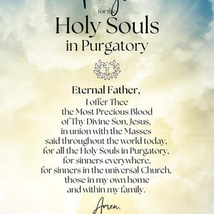 Catholic Christian Pray for the Holy Souls in Purgatory - Etsy