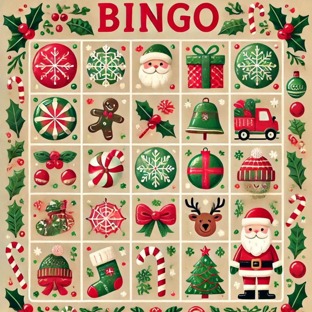 Holiday Bingo Game Cards - Etsy