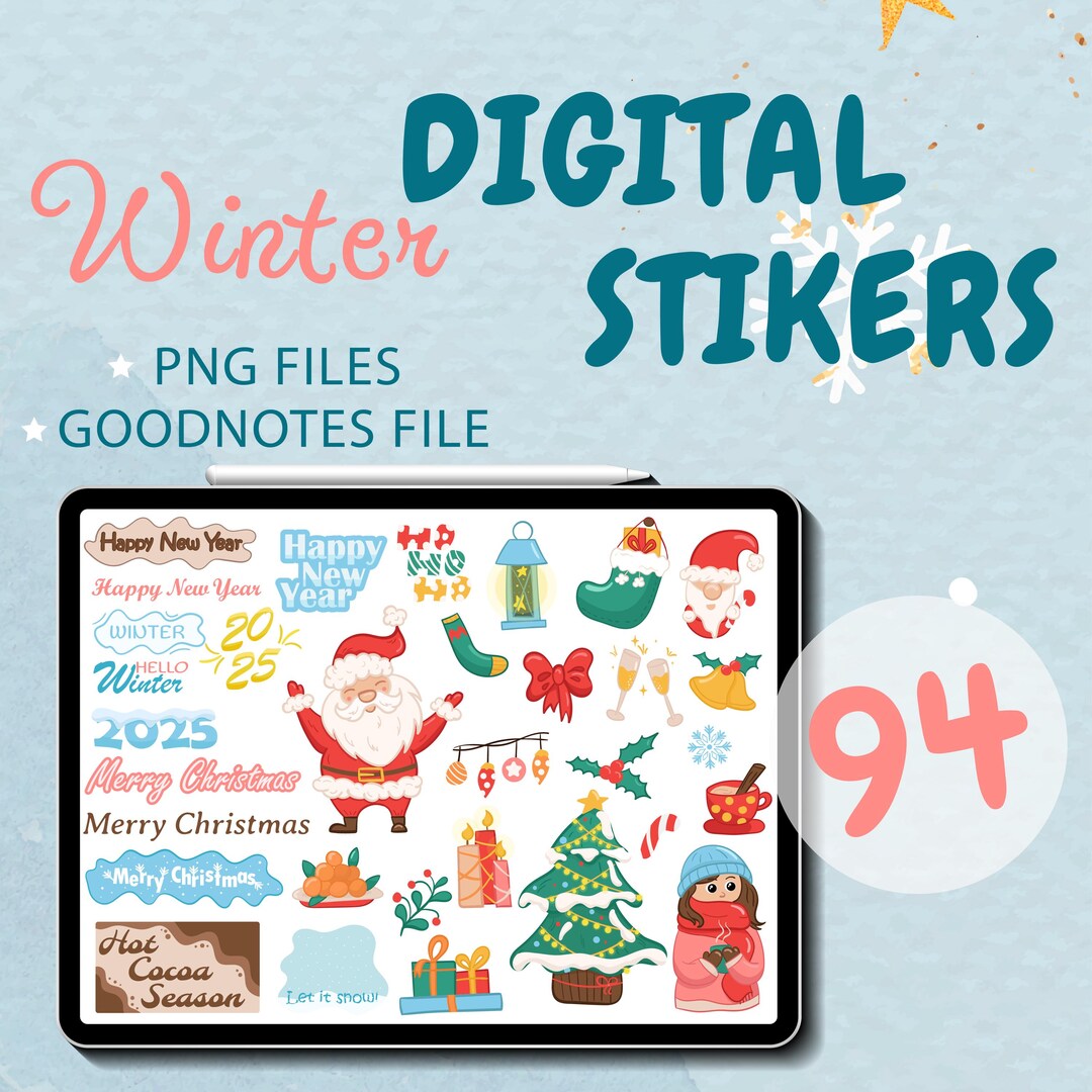 Winter Digital Stickers Digital Planner Stickers PNG 2025 Digital ...