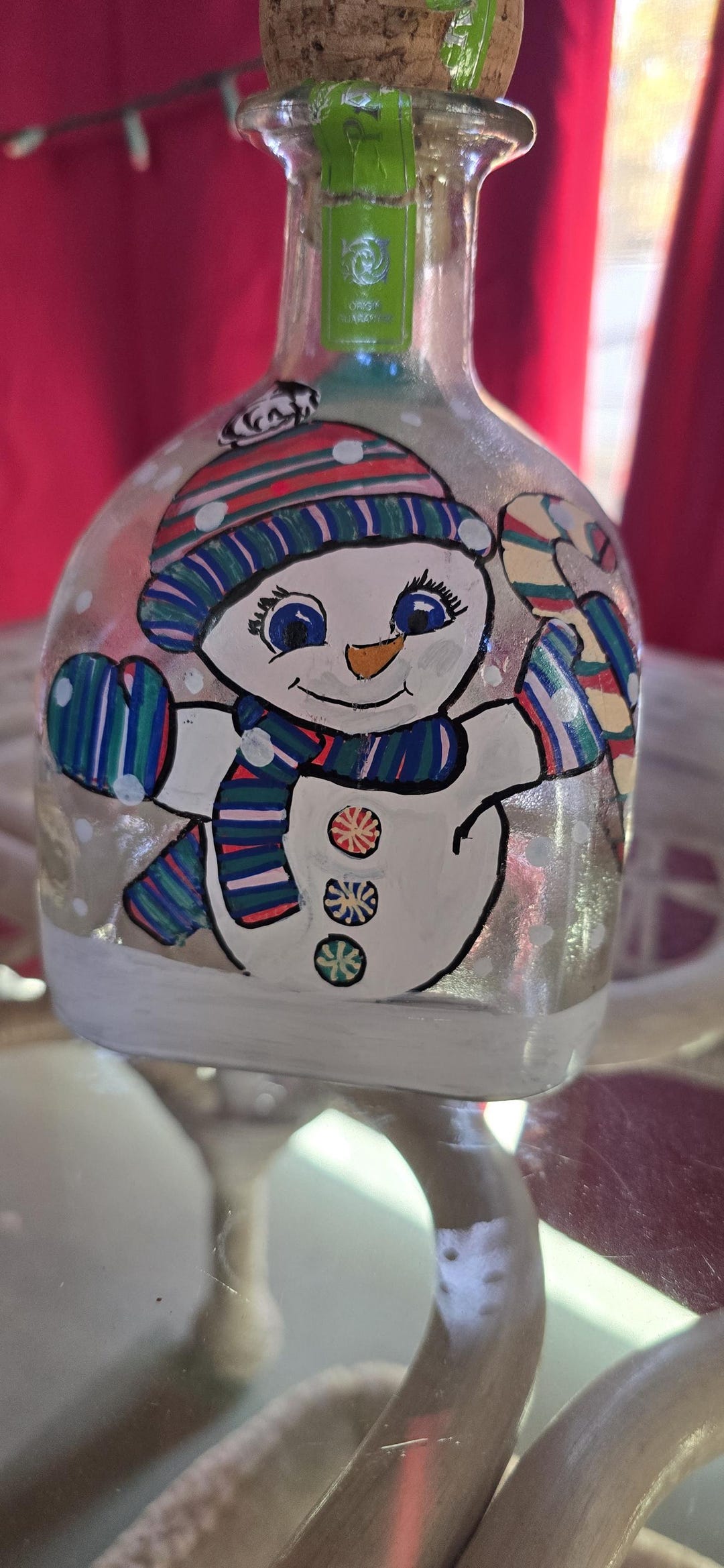 Snowmen Liquor Bottle - Etsy
