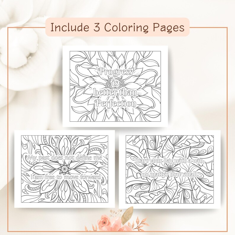 2025 Coloring Calendar: Inspirational Affirmations, Positive Quotes ...